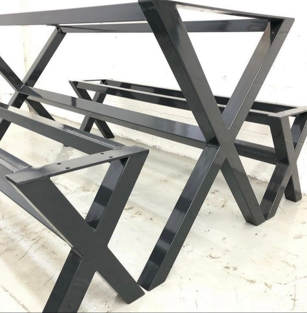 X leg table frame - 71cm high x various lengths – Designer Legs